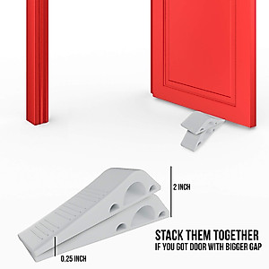 iCooker 4 Pack Door Stopper [Reliable and Practical] Rubber Door Stop Security Wedge| Flexible | Non-toxic | Longer Lasting | Works with [Easy Install Hinges with Bonus Holder]