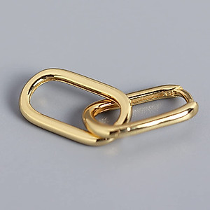 Gold Huggig Earrings for Women Rectangular Hoop Earrings Daily Earrings