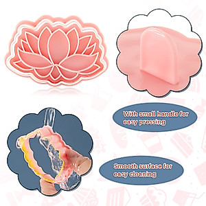 8 Pieces Flower Cookie Cutter Flower Shaped Cookie Mold Plastic Pink Cookie Cutters for Home Kitchen, 8 Styles