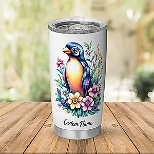 Penguin Gifts, Personalized Tumbler with Penguin Animal’s Name – Custom Cup for Animal Lovers, Gift for Women, Men, Boys, Girls, Gift for Birthdays & Christmas, 20oz Steel Coffee Cup xxuXqZ