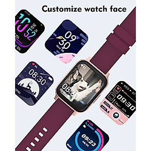 Cloudpoem Smart Watches for Women Men IP68 Waterproof, Smartwatch Compatible with iPhone Android Phones, Reloj para Mujer Hombre Fitness Tracker with Heart Rate Monitor Call/Message Notice Purple