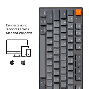 Keychron K1 Tenkeyless Layout Ultra-Slim Hot-swappable Wireless Bluetooth/Wired USB Mechanical Keyboard for Mac Windows with Low-Profile Optical Brown Switch White LED Backlit - Version 5