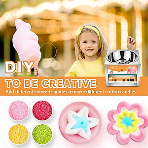 Newhai Commercial Cotton Candy Machine Electric Candy Floss Maker 18.5Inch 1200W Stainless Steel Sweet Sugar Candy Floss Maker for Cotton Candy Seller or Various Parties