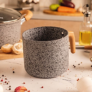 HUDSON Forged Nonstick Milk Pot Cookware, Pots and Pans, 1.8 QT, Dishwasher Safe, Granite