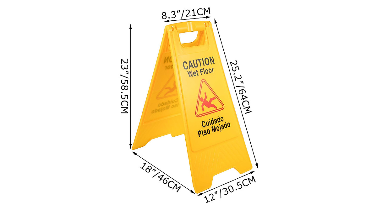 WYZXR Wet Floor Sign - 6 Pack Yellow Safety Signs