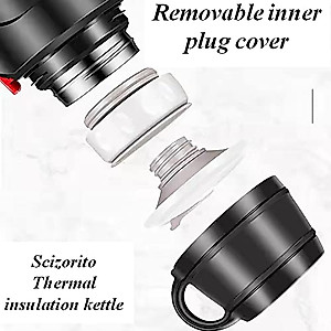 Scizorito Stainless Steel Vacuum Thermos, Hot & Cold Beverage Portable Insulated Kettle, Car Portable Travel Coffee Mug with Leak-proof Built-in Lid, Suit for Home, Gift, Outdoor Sport (64.2 oz)
