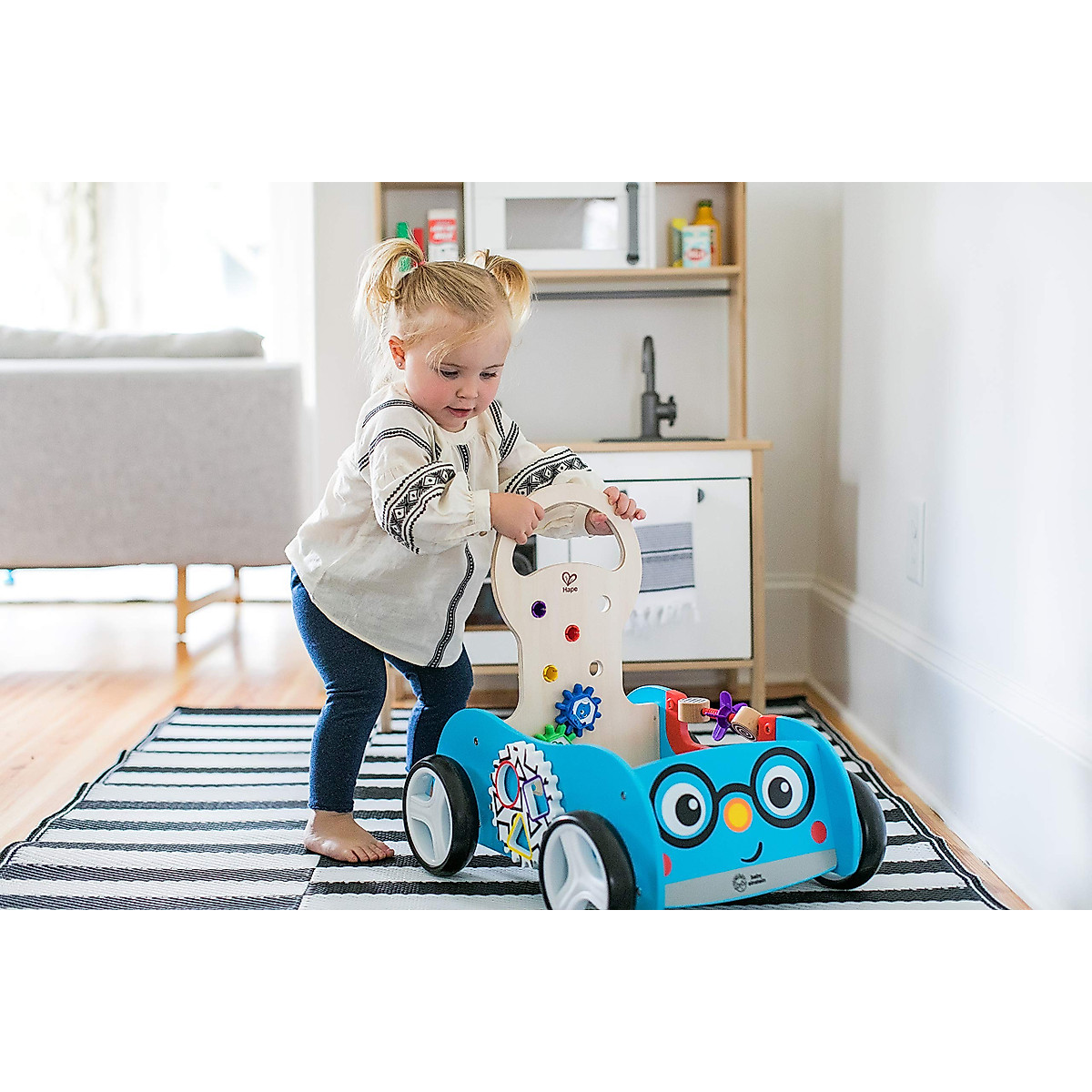 Baby Einstein Discovery Buggy Wooden Activity Walker & Wagon, Ages 12 Months +