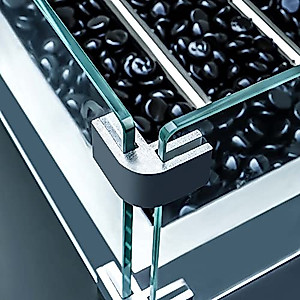 JHSDFOUIH Aluminum Alloy Fire Pit Table with Glass Wind Guard, 55000 BTU Auto-Ignition Propane Gas Firepit Table with Black Stove Stone, for Outdoor Garden Patio