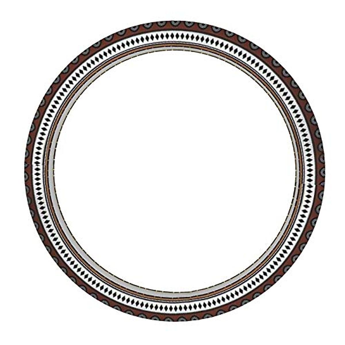 Geometric Composition With Triangle Pattern And Rhombus Of Bullseye Circles Carbon fiber steering wheel 3D sticker inner wheel button decorative cover trim