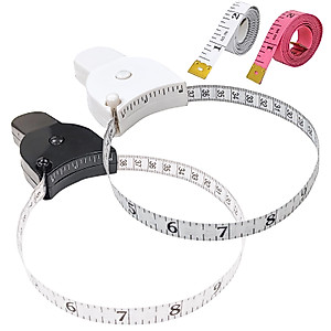 Automatic Telescopic Tape Measure Rulers, 4 Pack Tailors Tape Body Measuring Tape 60 Inch, Assorted Black White Pink Sewing Fabric Tape Measure for Body Measurements