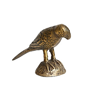 Decorative Embossed Aluminum Bird, Antique Gold Finish
