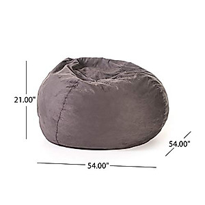 Christopher Knight Home Waldo 5 Foot Bean Bag, 5 Ft, Charcoal