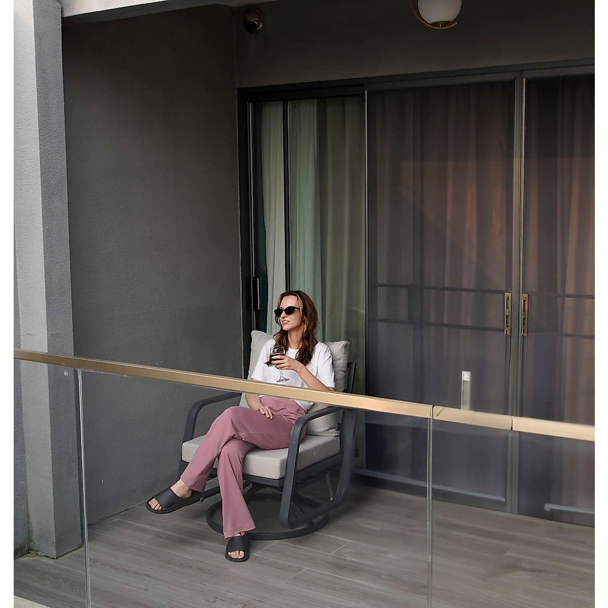 Patio Chairs Swivel Rocker Set: 1Set Aluminum Alloy Ensemble with 360° Swivel Rocking Chairs, Rust-Resistant Frame Cushions -Perfect for Backyard, Deck, Porch, and Balcony Decoration (1chair Only)