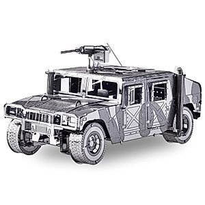 Piececool 3D Metal Puzzle Car Model Kits, American Hummer H1 Military Vehicle Models Kit, Brain Teaser DIY Metal Model Building Kits for Adults Teens Stress Relief, Best Gifts for Dad, 78Pcs