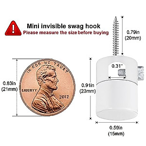 Adcssynd 6 Pack Upgrade Version Ceiling Hooks for Hanging Lights, White Ceiling Hook Super Load, Swag Hooks for Ceiling Hanging, Modern Swag Hook for Hanging Lighting Fixture- Easy to Use