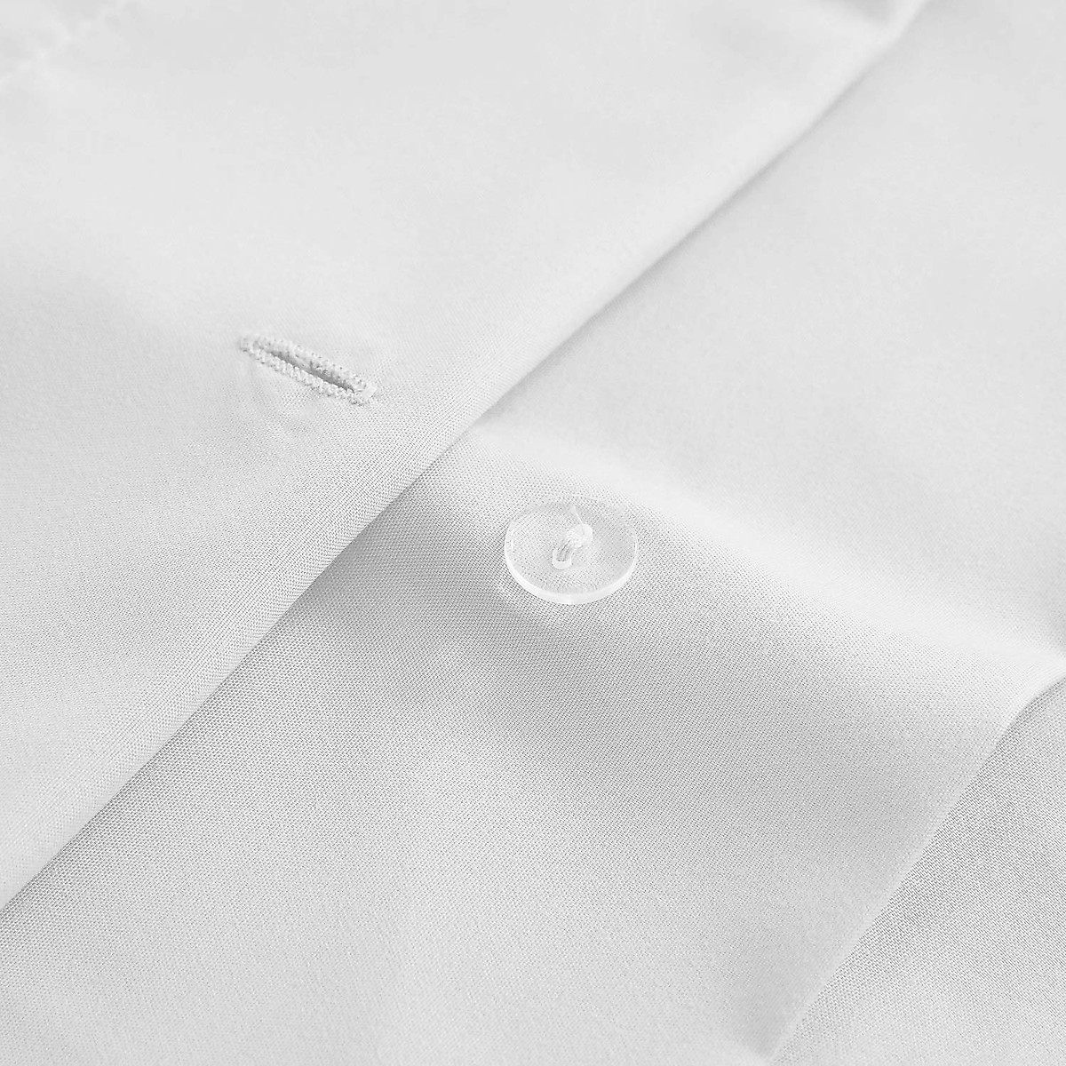 Mellanni Duvet Cover Set - 5 PC Iconic Collection Bedding Set - Hotel Luxury, Extra Soft & Cooling - Microfiber - Button Closure and Corner Ties (King, White)