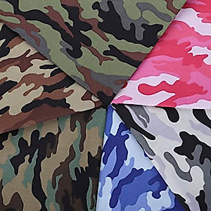 Mook Fabrics Cotton Camo, Hot Pink Cut by The Yard