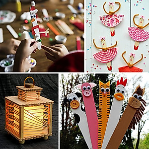 Mibly 4 Style 300 Pcs Assorted Wooden Wax Sticks for Body Legs Face and Small Medium Large Sizes Eyebrow Waxing Applicator Spatulas for Hair Removal or Wood Craft Sticks