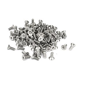 uxcell M3 x 8mm Metric Hex Socket Countersunk Flat Head Screw Bolts 100PCS