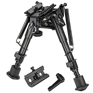 CVLIFE Carbon Fiber Tilt Bipod Pivot 6-9 Inches Bipod with Picatinny Adapter and Detachable S Lock Lever
