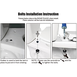 iFealClear 2 PCS Toilet Seat Bolts Kit, Universal Heavy Duty Stainless Steel With Extra Long Downlock Nuts Rubber Washers Gaskets and Easy to install -Bathroom Toilet Repair Screw