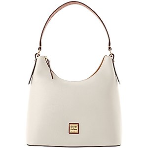 Dooney & Bourke Women's Hobo Bag in Pebble Grain Leather, Large Handbag with Single Shoulder Strap, White