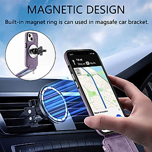 Wallet Case for iPhone 13 6.1 inch with MagSafe Magnetic RFID Blocking and Credit Card Holder Kickstand Wireless Charging Leather Zipper Phone Cover for iPhone13 5G i i-Phone i13 iPhone13case Purple
