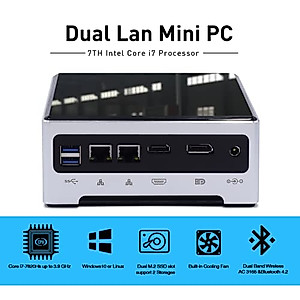 WEIDIAN Mini Desktop PC Quad Core i7 7820HK Windows 10 Mini Computer 16GB DDR4 512GB SSD Double Display 4K 60Hz Gigabit Ethernet HD DP M.2 Wi-Fi&BT4.2 Micro Desktop Small Computer