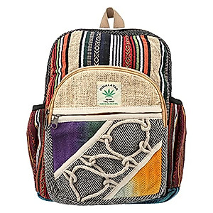 Small 13" cotton and hemp backpack, nepali backpack, himalayan backpack, Small 13" bag (BAG-008-SM)