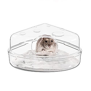 BUCATSTATE Hamster Sand Bath Box - Transparent Critter's Litter Box Sand Bath Shower Room & Digging Container Heighten Version for Guinea Pig Mice Gerbils or Other Small Pets (Small, Transparent)