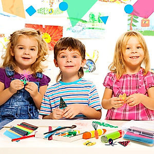 Wax Craft Sticks for Kids Bendable Sticky Yarn Molding Sculpting Sticks in 13 Colors with Plastic Storage Box for Handicraft DIY School Project Supplies (1200 Pieces)