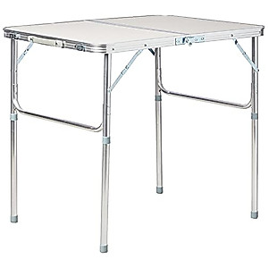 Trademark Innovations Lightweight Adjustable Portable Folding Aluminum Camp Table with Carry Handle