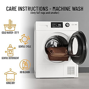 Machine Washable Modern Solid Design Non-Slip Rubberback 2x3 Traditional Area Rug for Entryway, Bedroom, Kitchen, Bathroom, 2'3" x 3', Brown