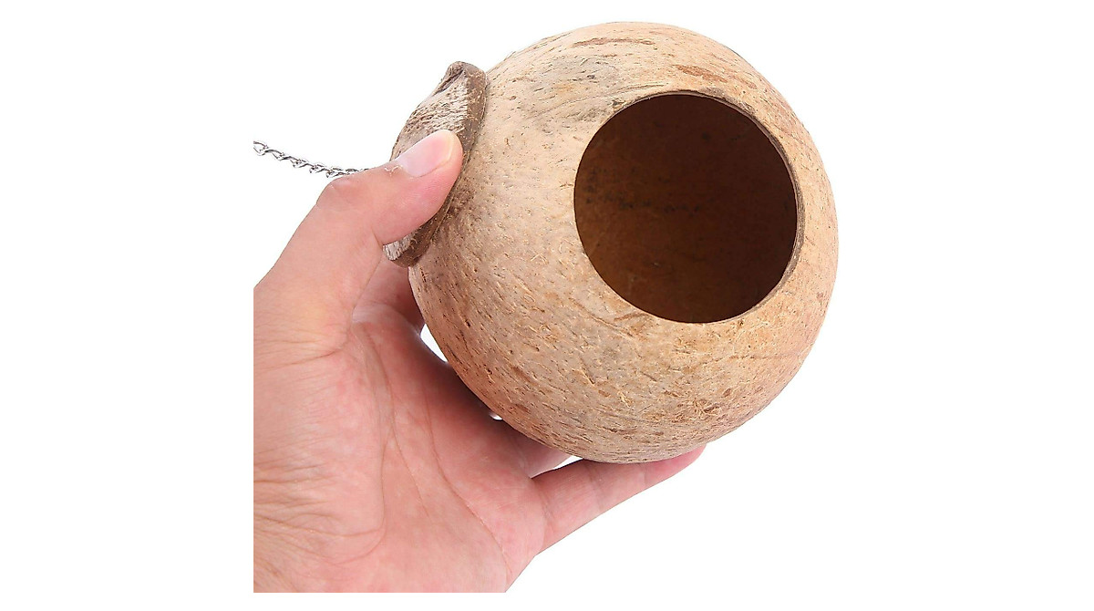 Natural Coconut Shell Bird Nest & Pet Hut – Safe & Fun