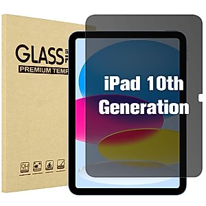 ProCase 1 Pack Privacy Screen Protector for iPad 10th Generation 10.9 Inch 2022 Model, Anti-Spy Tempered Glass Film for iPad 10 gen 10.9"