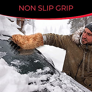 Gears Out Massive Bigfoot Hand Ice Scraper - Bigfoot Gifts - Sasquatch Claw Faux Fur Hand Warmer with Built in Ice Scraper Foam Grip Novelty Winter Snow and Ice Remover for Cars Trucks SUV
