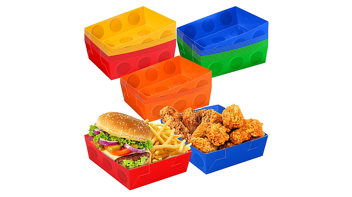Build Fun with Bright Brick Party Trays - Perfect for Themed Events