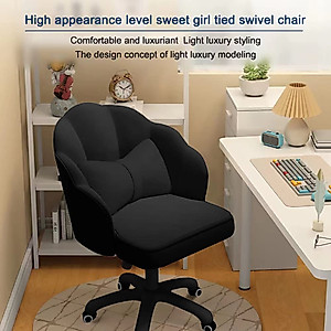 Home Office Desk Butterfly Chair with Mid-Back Upholstered Modern Tufted Computer Task Chair Swivel Height Adjustable Velvet Accent Chair………