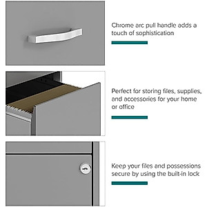 Scranton & Co 3 Drawer Metal Vertical File Cabinet with Lock Arctic Silver