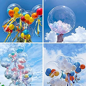 Zodight Clear Balloons,Pre Stretched 36"Big Bobo Balloons 4 Pcs Transparent Balloon for Christmas Halloween Valentine's Day Wedding Birthday Party Decorations