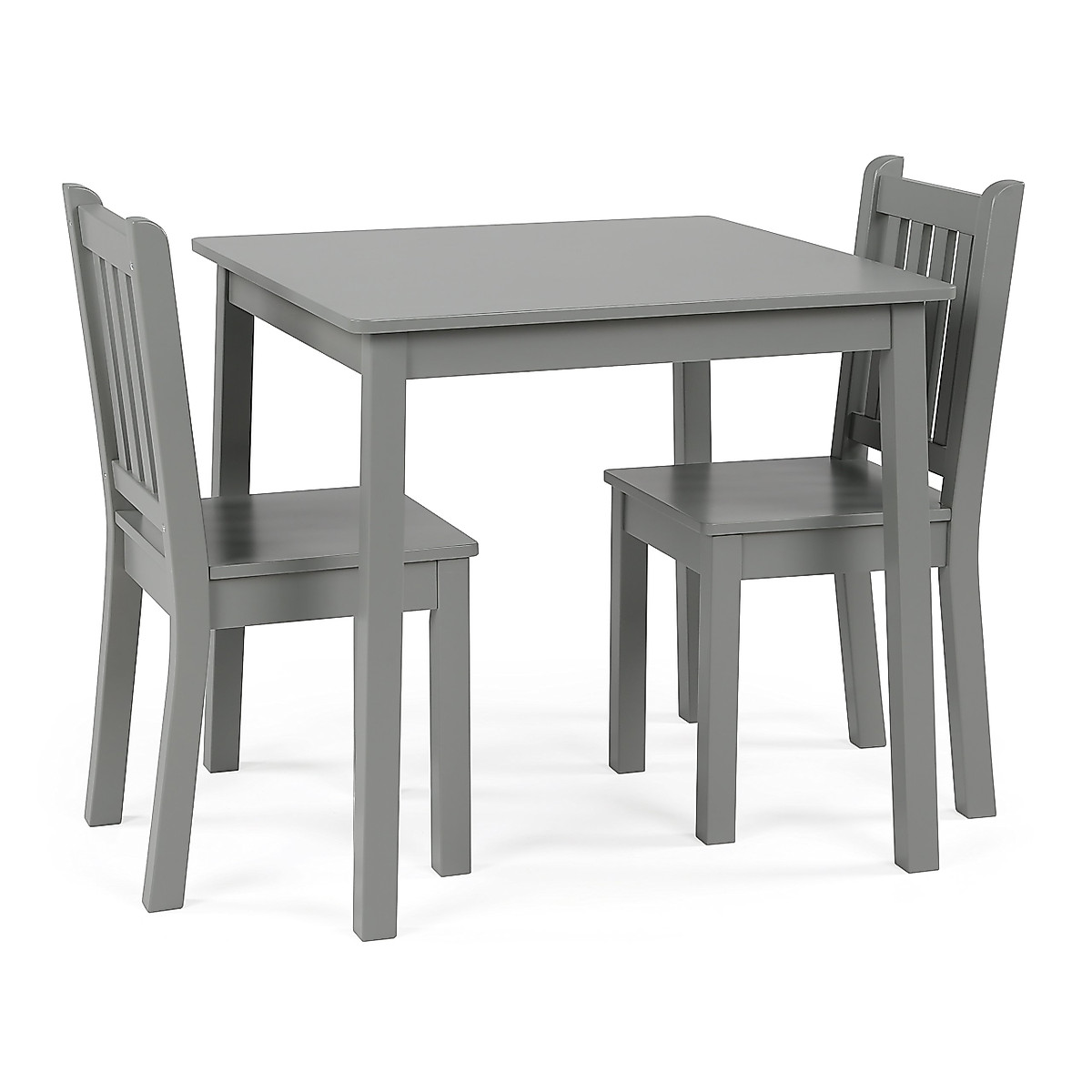 Humble Crew Kids Wood Table, 2 Chairs and Extra-Large Toy Organizer Set (Grey)