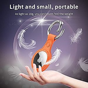 TPU Protective Cover for Apple AirTag Phone Finder Case Tracker with Keychain Ring, 2021 Bluetooth AirTag Anti Lost Case Holder Pendant for Pets,Keys,Backpacks,Luggage Bags (Orange)