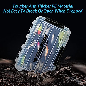 THKFISH Fishing Tackle Box 3600 Tackle Tray Floating Fishing Lure Box Storage Organizer Small Plastic Box with Adjustable Dividers,Sun-Proof 2PCS