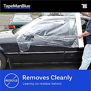 TapeManBlue Crash Wrap, 36 inch x 200 feet, Clear Collision Wrap for Damaged Vehicles & Car Windows, Removes Cleanly, Made in America