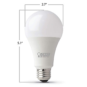Feit Electric A19 100W Equivalent LED Light Bulbs, Dimmable LED Bulbs, 3000k Bright White, 1600 Lumens, 22 Year Lifetime, CRI90, UL Listed, 12 Pack, OM100DM/930CA/2/6