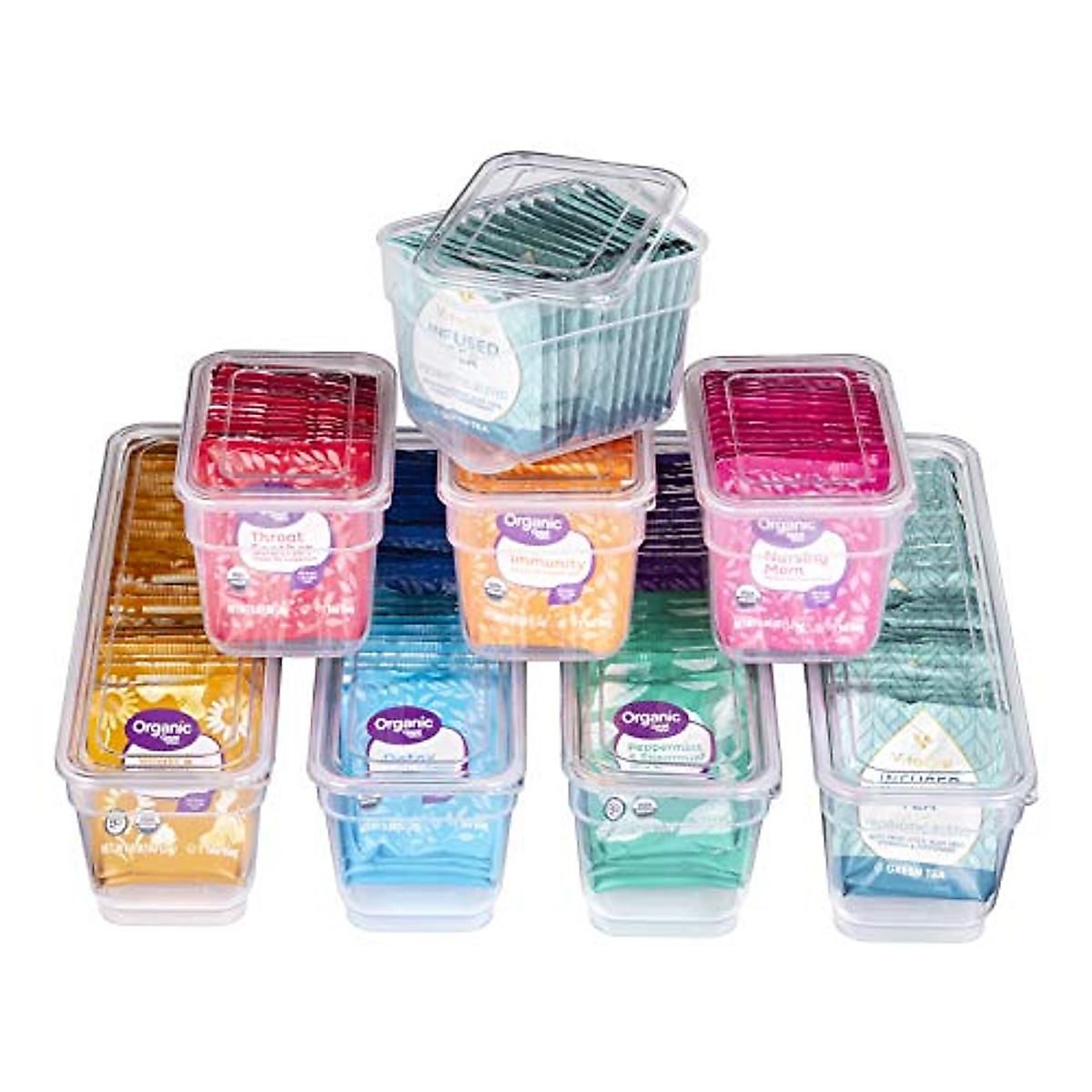 AB Designs Mixed Bin Pack, [4] Long & [4] Small Home Organizer Storage Boxes with Lids, Clear