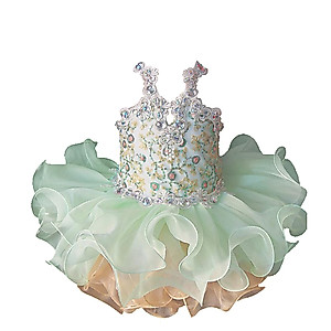 Jenniferwu G040-8 Infant Toddler Baby Newborn Little Girl's Pageant Party Birthday Dress Green Size 3-6M