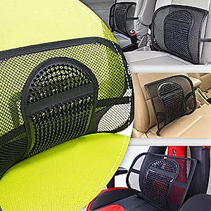 Teraves Lumbar Support for Office Chair, Car Seat or Home Chair, Double Breathable Mesh Back Support Cushion for Driving Comfort and Posture Support