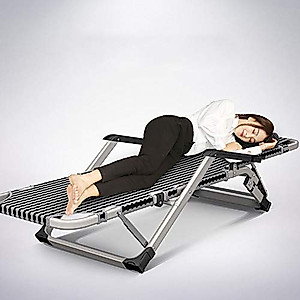 WYKDD A Portable Folding Lounge Chair Home Office Nap Bed Outdoor Beach Bed Heavy Duty Padded Recliner Breathable and Comfortable