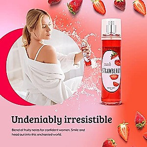 Luxurious Scented Strawberry Fragrance Body Mist A Sophisticated 8 oz Gift Stocking Stuffer Exquisitely Crafted for Women's Sublime Fragrance